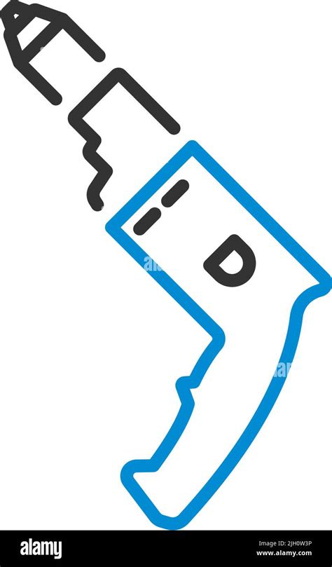 Electric Drill Icon Editable Bold Outline With Color Fill Design Vector Illustration Stock