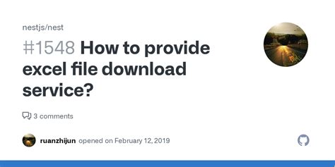 how to provide excel file download service · issue 1548 · nestjs nest
