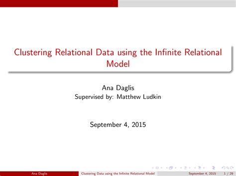 Clustering Relational Data Using The Infinite Relational Model Ppt