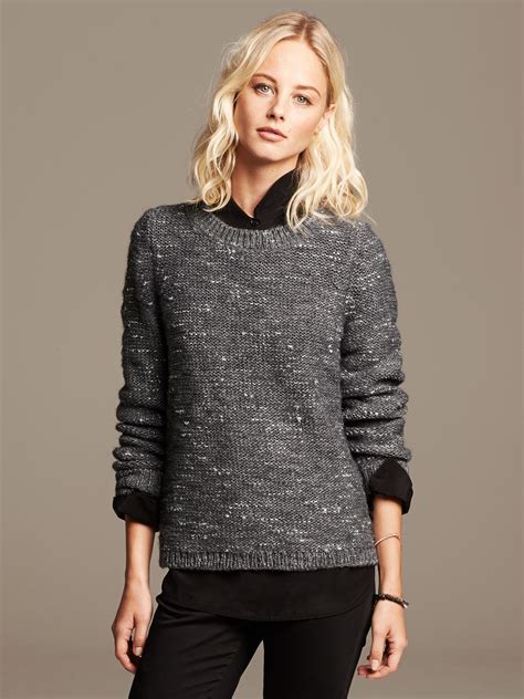 Metallic Cross Back Pullover Banana Republic