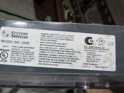 Dnr Duct Smoke Detector System Sensor Rosen Systems