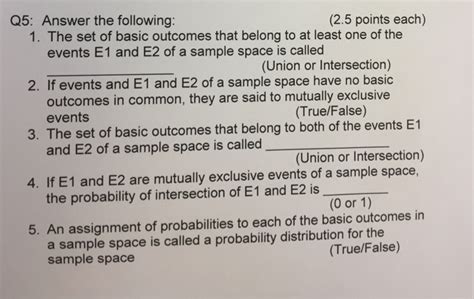 Solved 2 5 Points Each Q5 Answer The Following 1 The