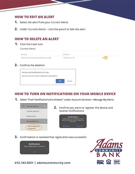 Managing Alerts And Notifications Adams Community Bank