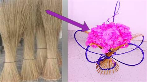 How To Make Easy Flower 💐 Vase With Coconut Stick ඉරටු මල් වාස් We 2 Girl2 👭 Sinhala Vlog