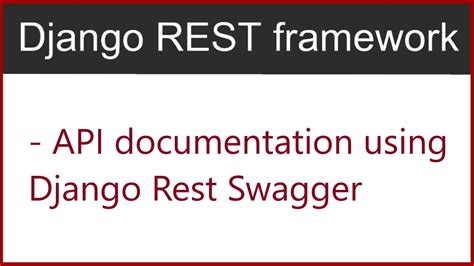14 Enable Api Documentation Using Django Rest Swagger By Hardik Patel Youtube