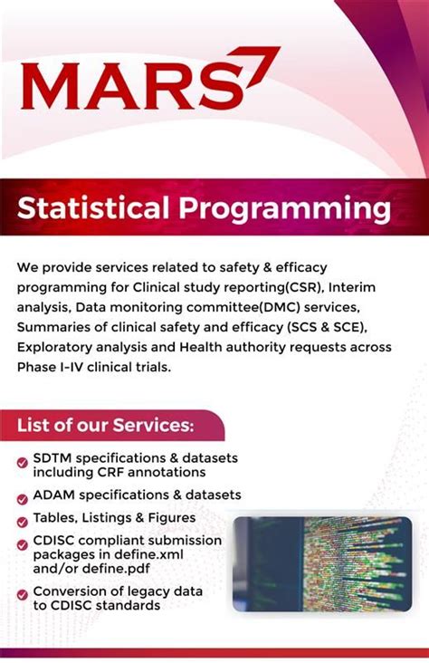 Elevate Your Clinical Trial Success With Mars Groups Expert Statistical Programming Services