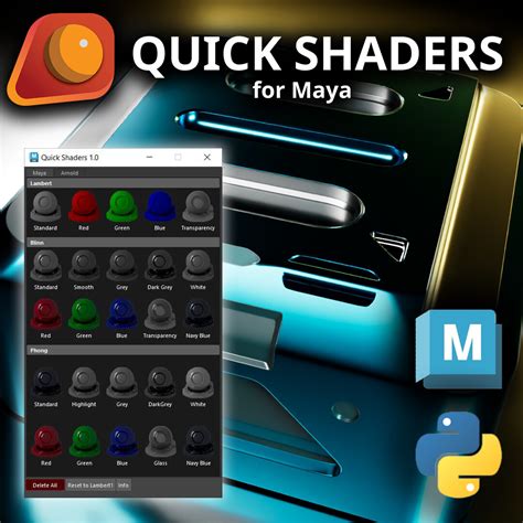 Quick Shaders 10 Python 3 Script For Maya By Chase Baker — Prouserme Quick Shaders 10 Python 3 Script For Maya By Chase Baker — Prouserme