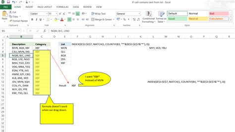 If Cell Contains Text From List