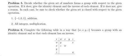 Solved Problem 5 Decide Whether The Given Set Of Numbers Chegg Com