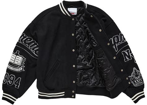 Supreme Veritas Varsity Jacket Black 남성 Fw24 Kr