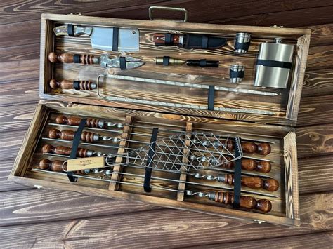 Набір подарунковий шампурів для пікніка барбекю Профі 8 Подарунок