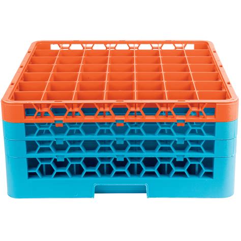 Carlisle RG49-3C412 OptiClean 49 Compartment Orange Color-Coded Glass ...