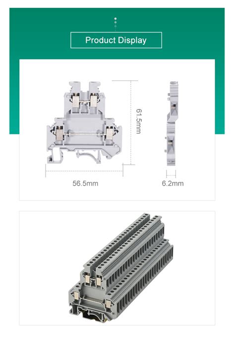 Ukk5 Screw Terminal Double Layer Din Rail Terminal Block China Double
