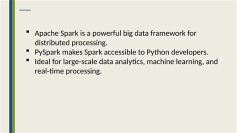 Overview Of Apache Spark And Pysparkpptx