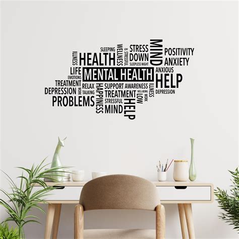 Mental Health Vinyl Wall Decal Therapy Center Decor Counselor Office