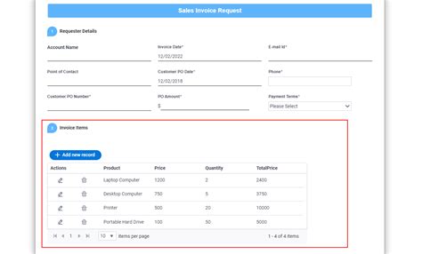 Example Configure The Data Grid Form Control