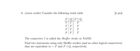 Solved Consider The Following Truth Table The Connective T