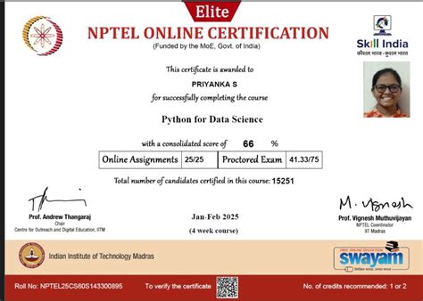 python datascience nptel onlinecertification skillsdevelopment priyanka s