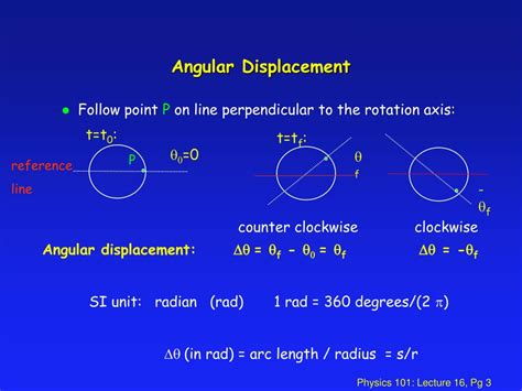 Ppt Physics 101 Lecture 16 Rotational Kinematics Powerpoint Presentation Id277246