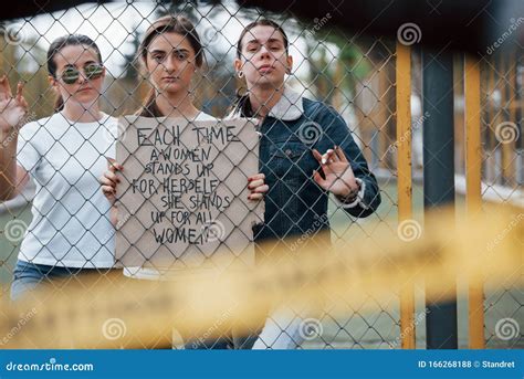 Through The Fence Group Of Feminist Women Have Protest For Their