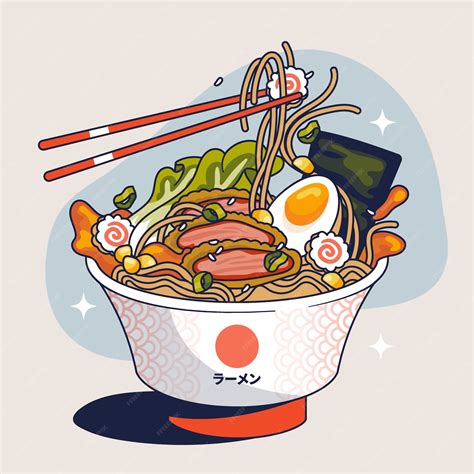Ilustración De Ramen Dibujada A Mano Vector Gratis