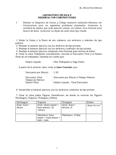 Herencia Con Constructores Java Pdf Herencia Programación