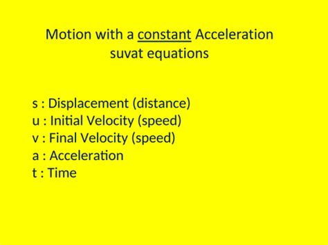 Acceleration And Use Of V2 U2 2as Physics Gcse Teaching Resources