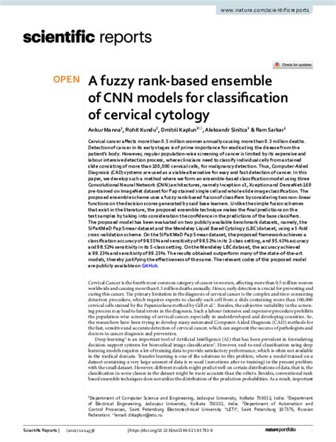 Pdf A Fuzzy Rank Based Ensemble Of Cnn Models For Classification Of