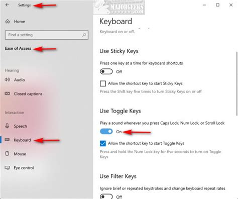 Download Turn Toggle Key Sounds On Or Off In Windows 10 And 11 Majorgeeks