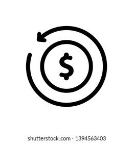 Cash Flow Transaction Line Icon Stock Vector Royalty Free 1394563403