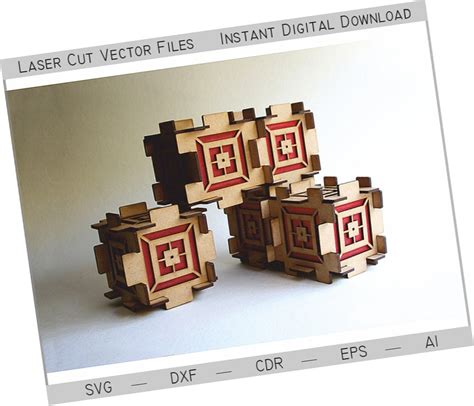 Modular LED Cube Laser Cut Files SVG Dxf Wooden Puzzle Cnc Etsy