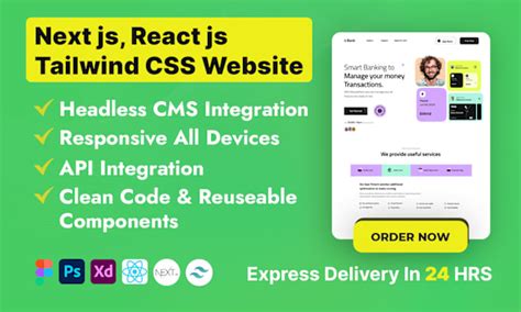 make custom website using react js next js tailwind css any headless cms by mrhshagor fiverr