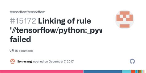 linking of rule tensorflow python pywrap tensorflow internal so failed · issue 15172