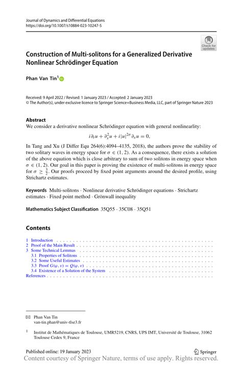 Construction Of Multi Solitons For A Generalized Derivative Nonlinear Schrödinger Equation