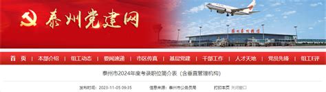 2024年江苏泰州市公务员考试职位表已公布