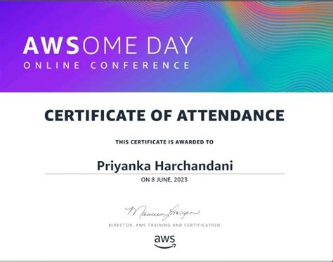 Priyanka H On Linkedin Awsomedayconference Aws Cloudcomputing Certificateachieved