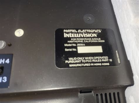 Intellivision No Serial Number Intellivision Aquarius Atariage Forums