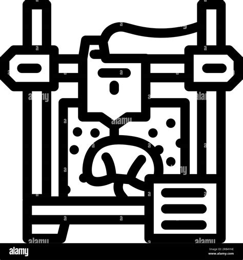 3d Printed Human Organ Future Technology Line Icon Vector Illustration