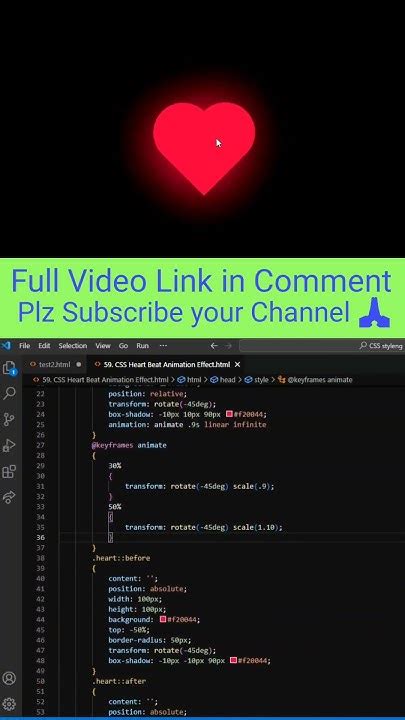 Pure Heart Beat Animation Effect Html And Css Shorts Video Web Tutorial Tamil Html Css Shorts