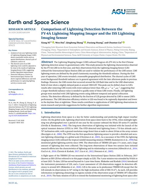 pdf comparison of lightning detection between the fy‐4a lightning mapping imager and the iss