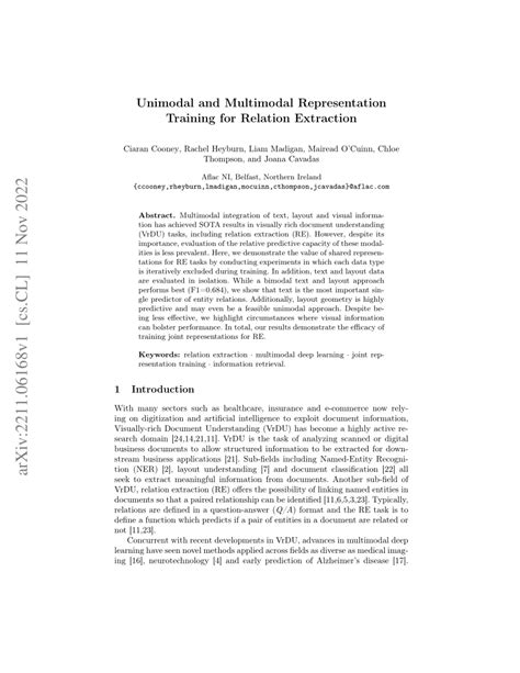 Pdf Unimodal And Multimodal Representation Training For Relation