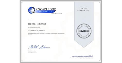 Learn Excel To Power Bi From Coursera Neeraj Kumar Posted On The