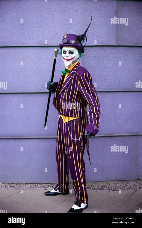 Harrogate Uk June 3 2023 A Male Cosplayer Dressed As The Joker