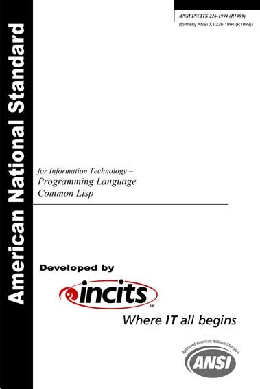 ANSI INCITS R Information Technology Programming Language Common Lisp