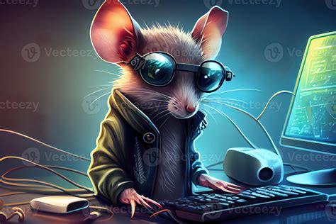 Hacker Mouse Working Job Profession Illustration 22579634 Stock Photo