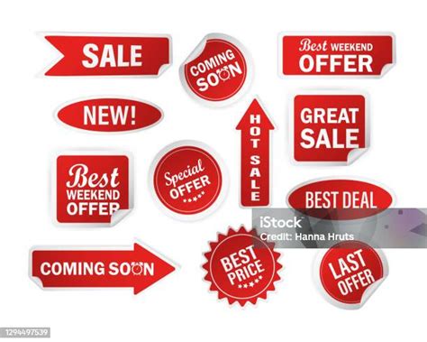 현대 레드 스페셜 세일 베스트 및 스페셜 오퍼 및 특별 할인 스티커 모든 목적을 위한 훌륭한 디자인 벡터 그림입니다 가격표에