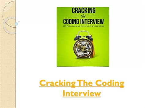ppt preparing for an interview use cracking the coding interview books powerpoint