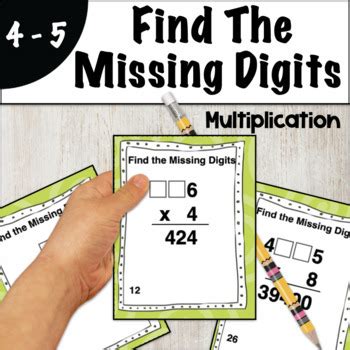 Find The Missing Digits Multiplication Problem Solving Task Cards