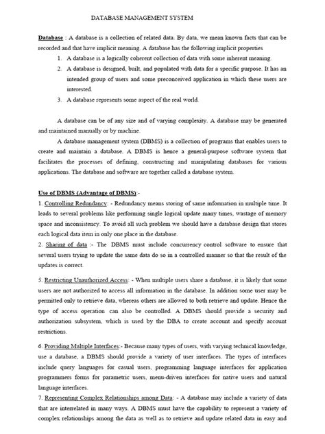 Dbms Notes Pdf Databases Relational Model
