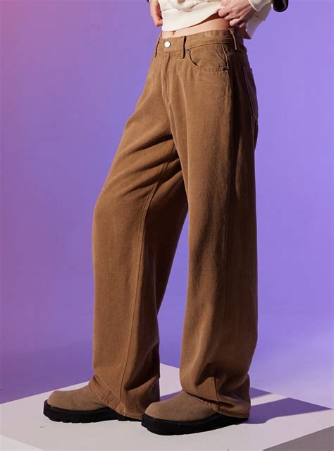 밀리언코르 9618 유니섹스 코튼 기모 와이드 팬츠 베이지 위시버킷